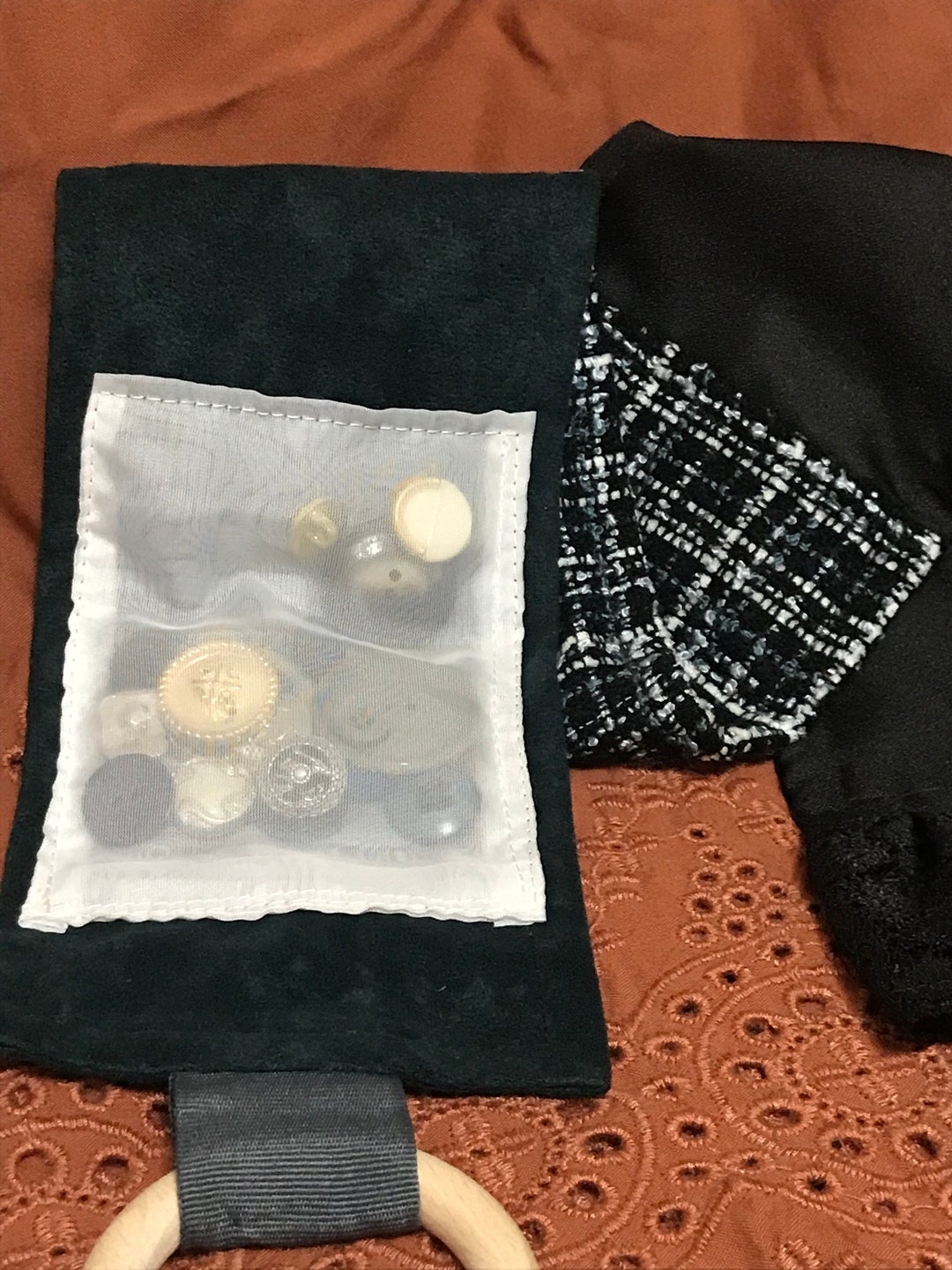 Sensory Lap Cloth With Four Textures and a Non-toxic Wooden Ring to ...