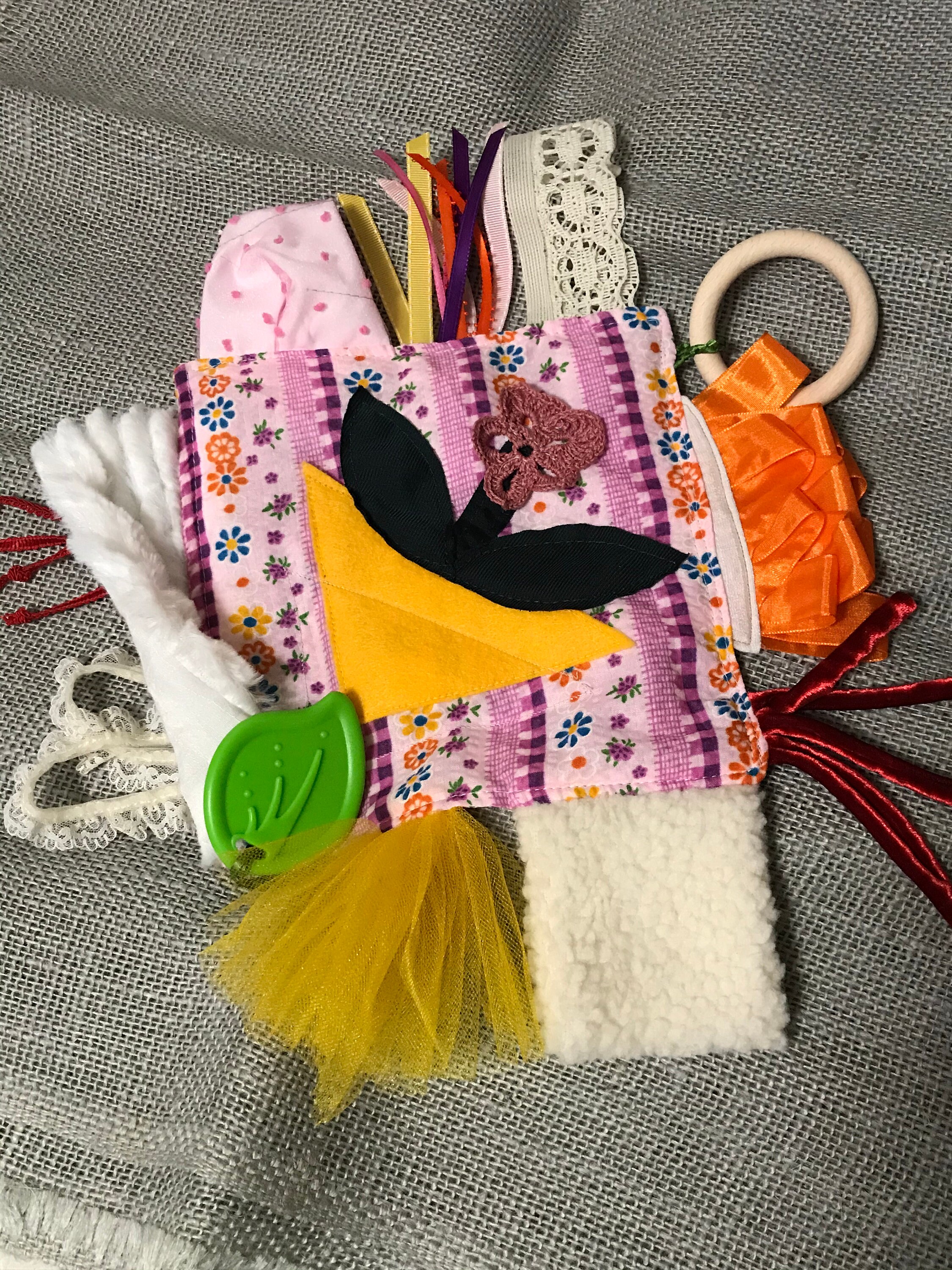 20 Texture, Custom Print, Sensory Touch and Feel Toy, RATTLE SEWN ...
