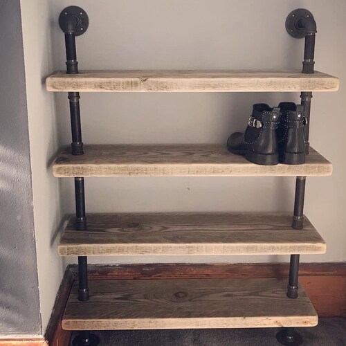 Shoe Rack Handmade Rustic Industrial - Etsy