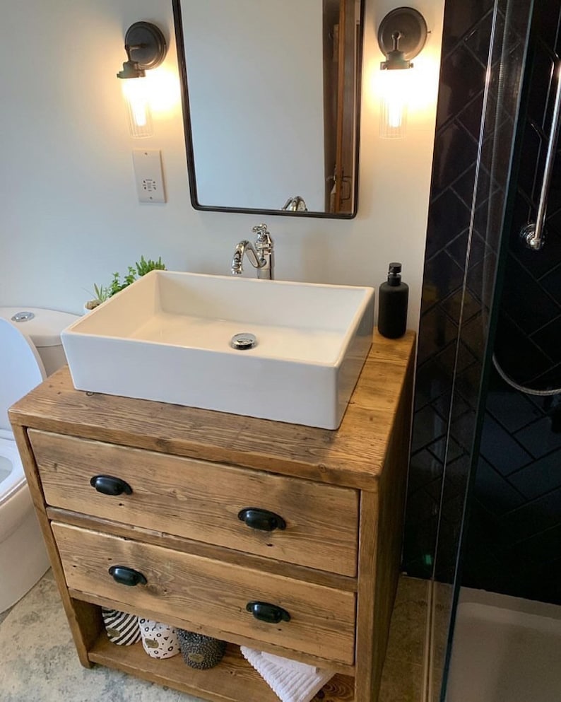 Rustic Vanity Unit Reclaimed Vanity Unit Farmhouse - Etsy