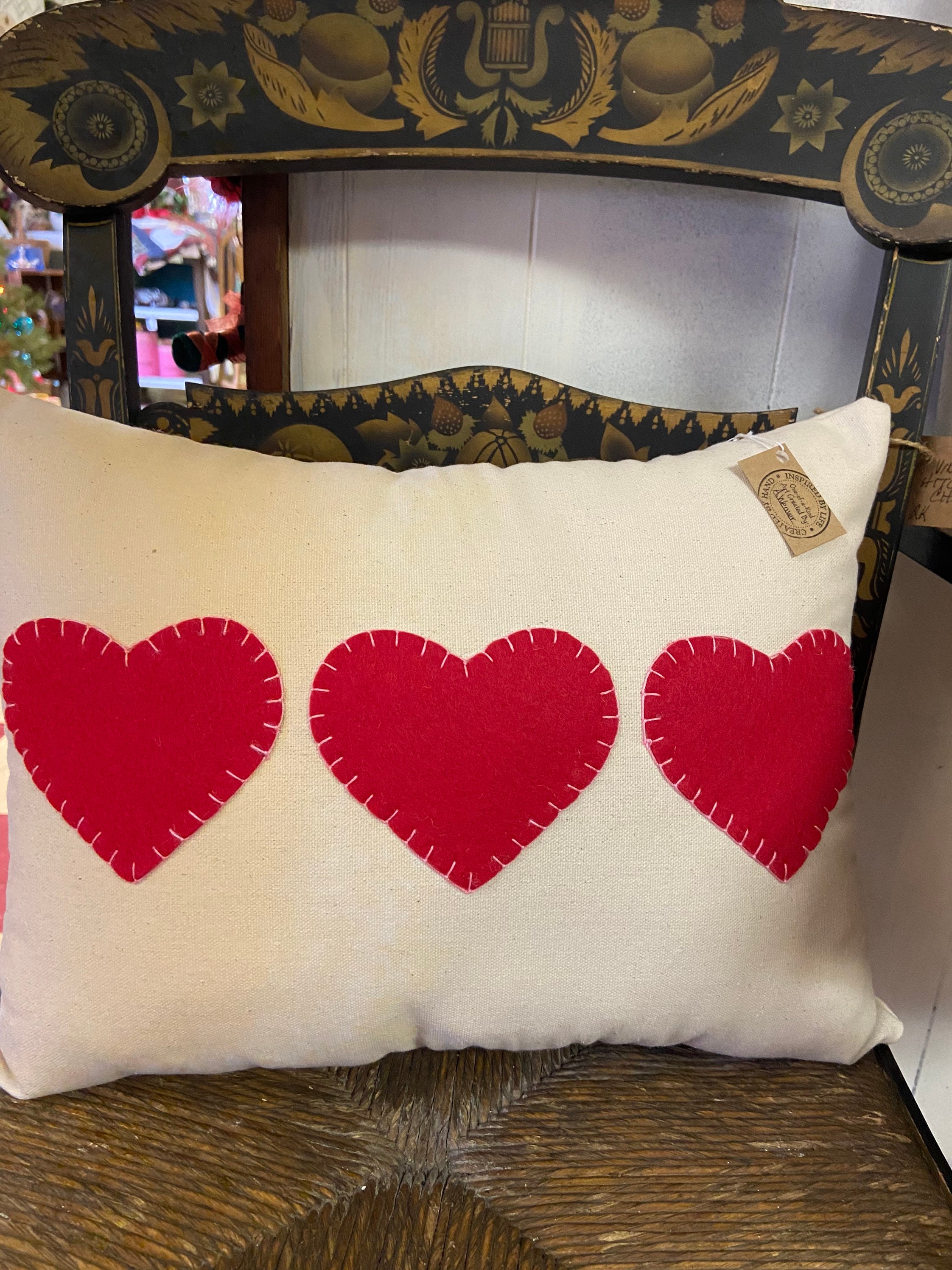 Valentines Red Heart Trio Decorative Pillow - Etsy