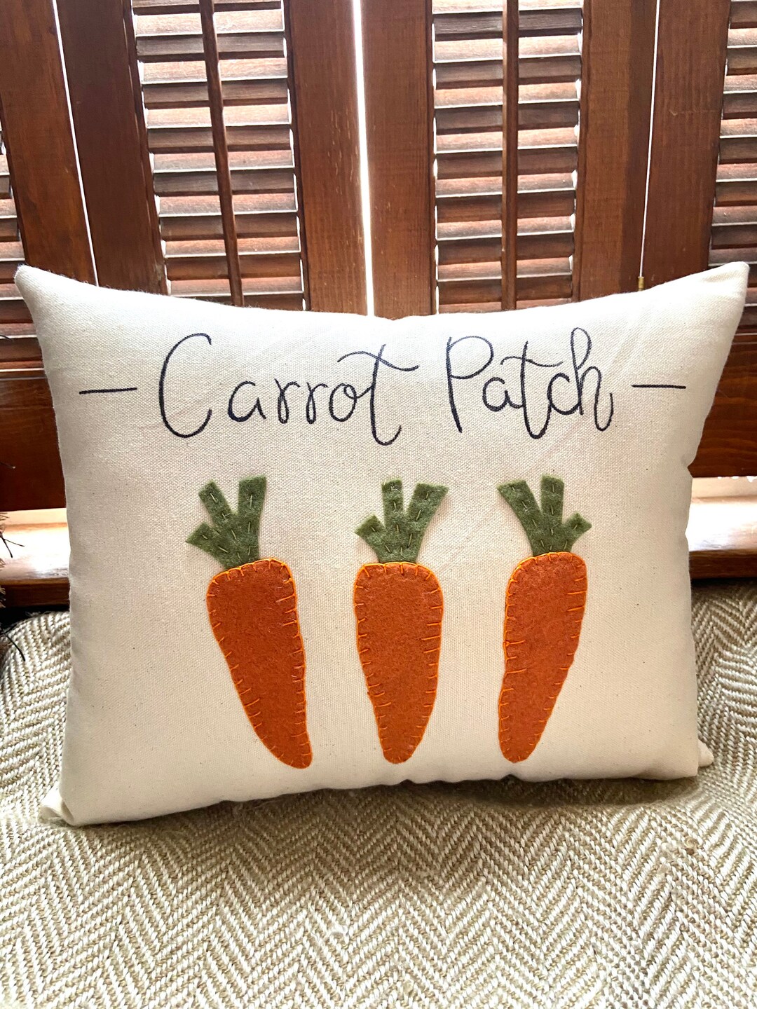 Carrot Patch Pillow - Etsy
