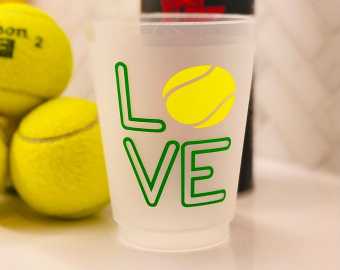 Tennis LOVE // 10 16oz Shatterproof Plastic Cups - Etsy
