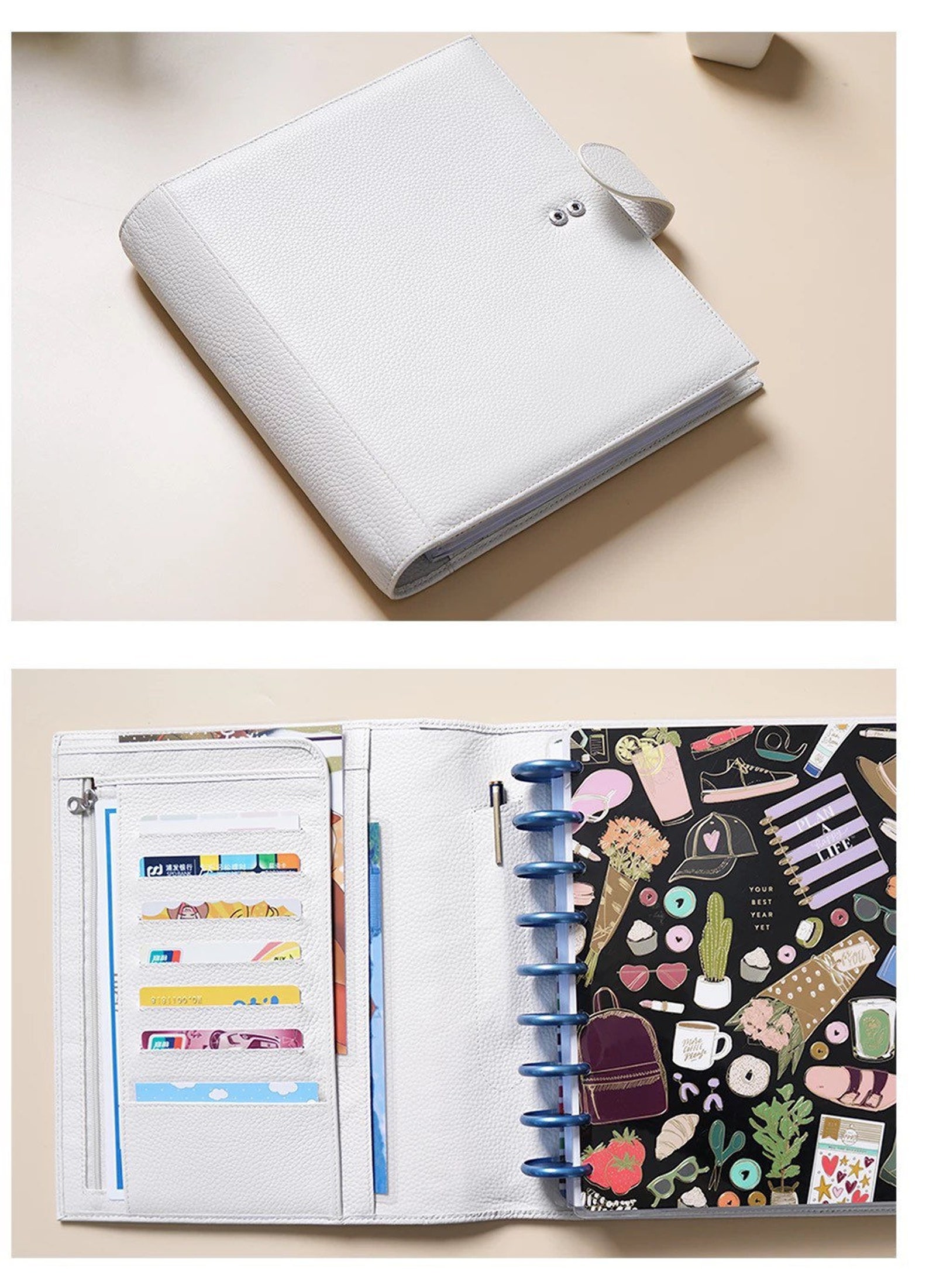 Moterm Genuine Leather Discbound Planner Cover for Happy - Etsy