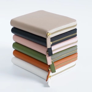 Moterm Genuine Pebbled Grain Leather A5 Zip Cover With Back Pocket ...