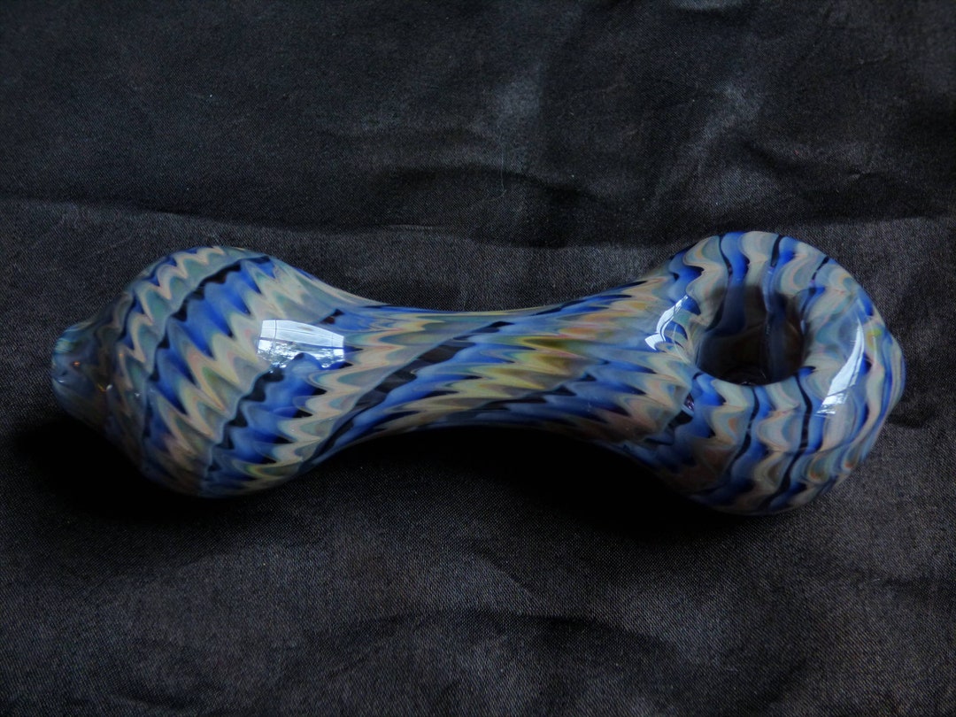 Big and Thick Full Color Rake Pattern Glass Pipe. Boro/pyrex Made in ...