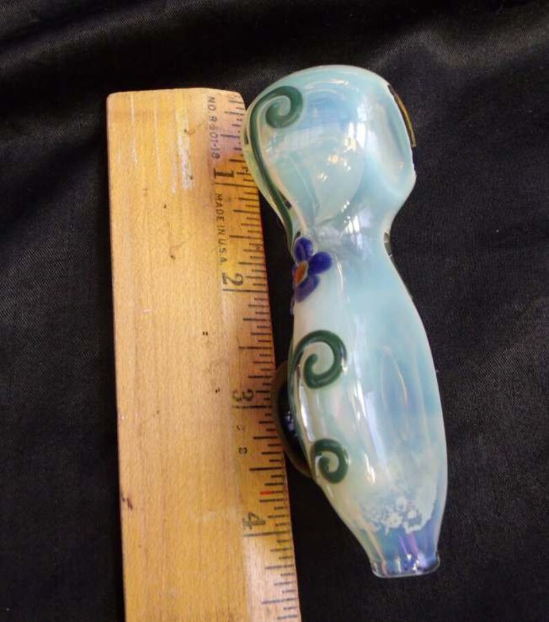 Pink Gold Heart and Flowers Hand Blown Boro/pyrex Glass Pipe Made in WV ...