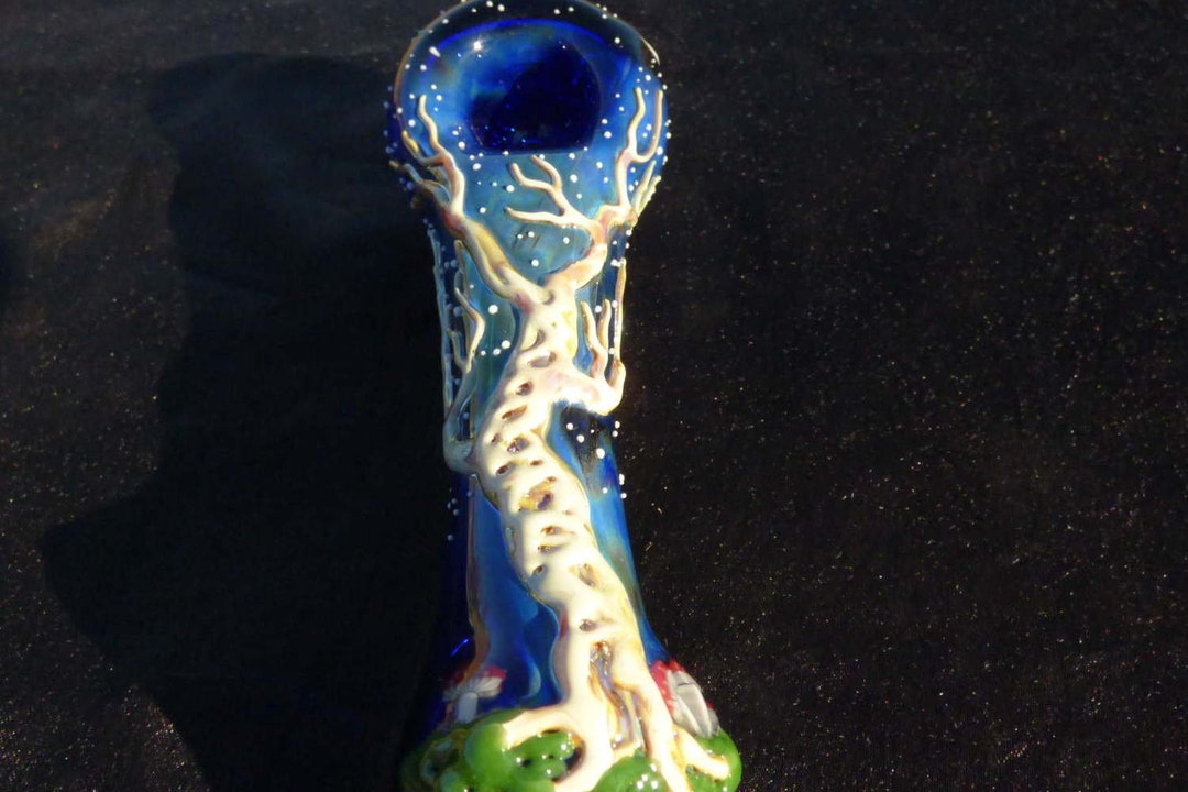 Tree Glass Pipe Nightime/winter Scene Boro Pyrex Made in the USA ...