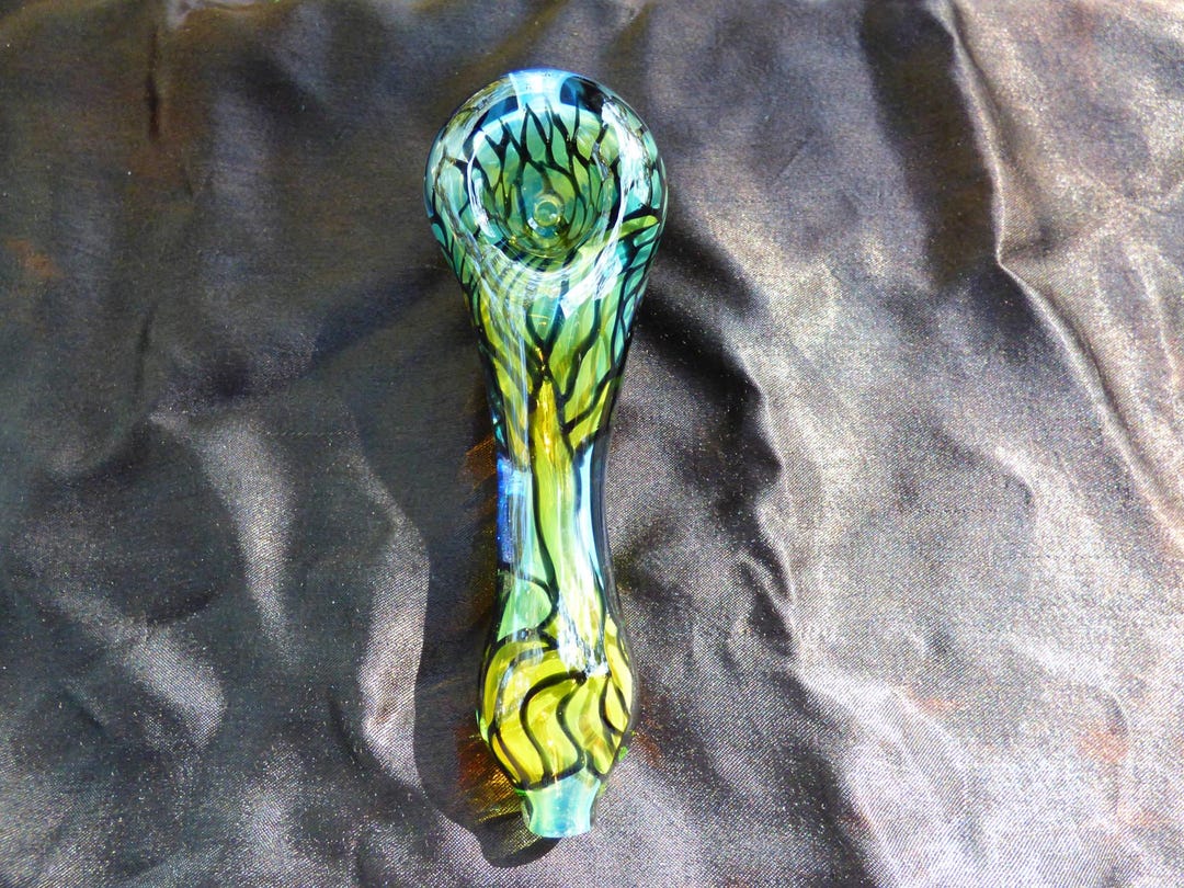 Glass Pipe, Stained Glass Tree Pattern Boro(pyrex) Glass. Handblown by ...