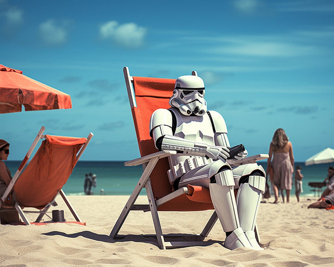 Star Wars Stormtroopers at Beach Celebrity Fine Art Illustration ...