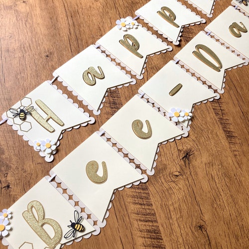 Happy Bee Day Banner Printable Happy 1st Birthday Banner Bee - Etsy