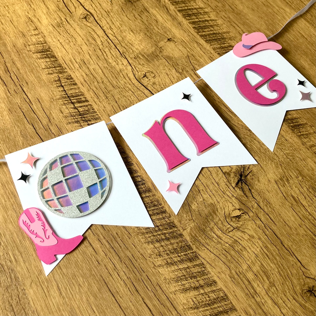 1st Rodeo Pink High Chair Banner: Cowgirl Disco Birthday - Etsy