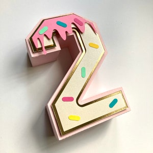 Ice Cream Birthday 3D Number, Ice Cream Party Decor, Donut Birthday ...