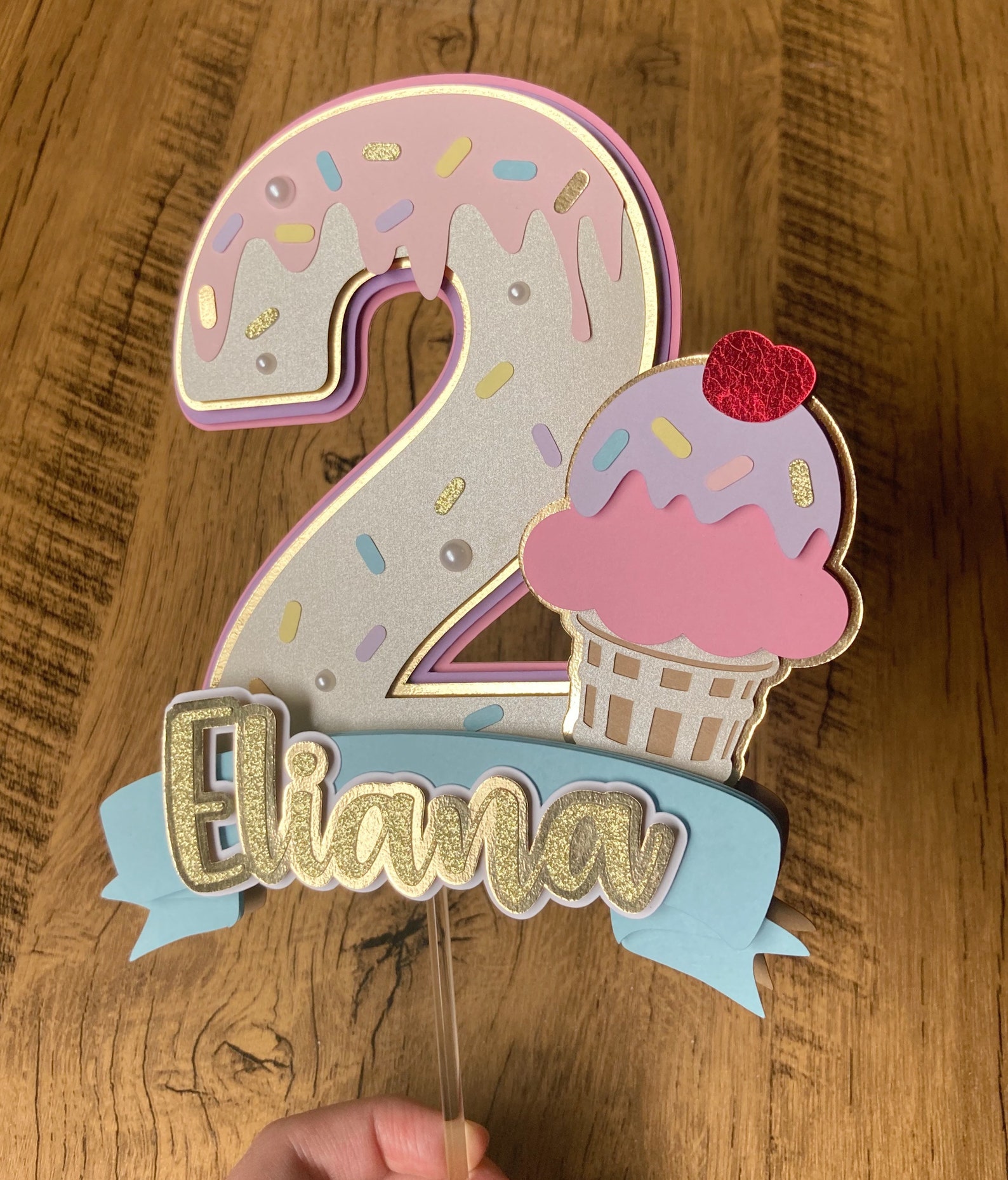 Ice Cream Cake Topper Personalized Ice Cream Cake Topper - Etsy