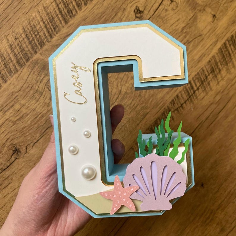 Mermaid Birthday 3D Letter, Under the Sea Birthday Decor, Customized ...