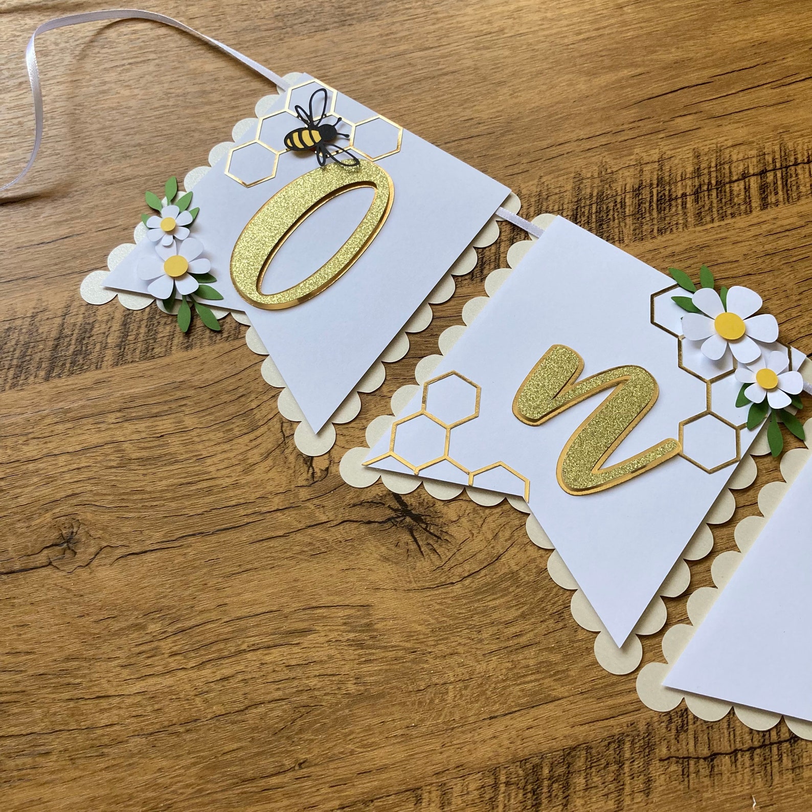 Bee First Birthday Cake Topper: Floral Bee-day Party Decor - Etsy