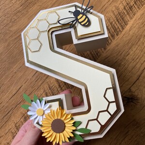 Sunflower Bee Birthday 3D Letter, First Bee-day 3D Letters, Sunflower ...