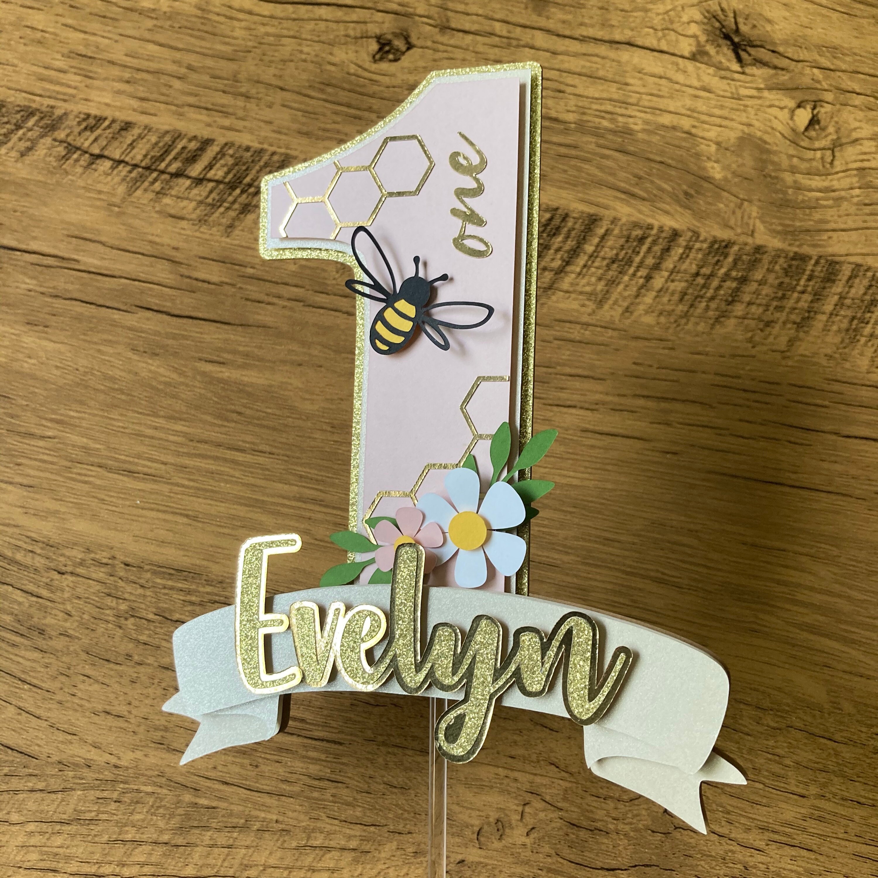 Bee Birthday Cake Topper, One Bee Cake Topper, 1st Bee-day Cake Topper ...