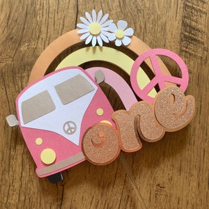 Groovy One Cake Topper, Two Groovy Cake Topper, Retro Van Cake Topper ...