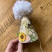 Sunflower Bee Birthday Hat, Floral Bee Party Hat, Pom Pom Party Hat ...