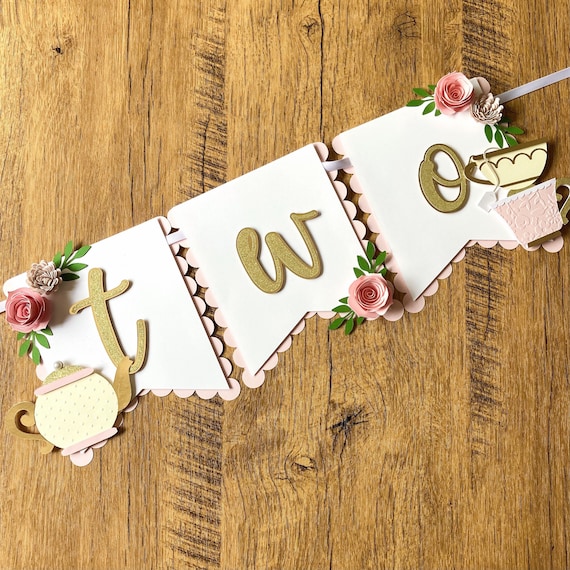 Tea for Two Birthday Banner Partea Birthday Banner Tea Time - Etsy