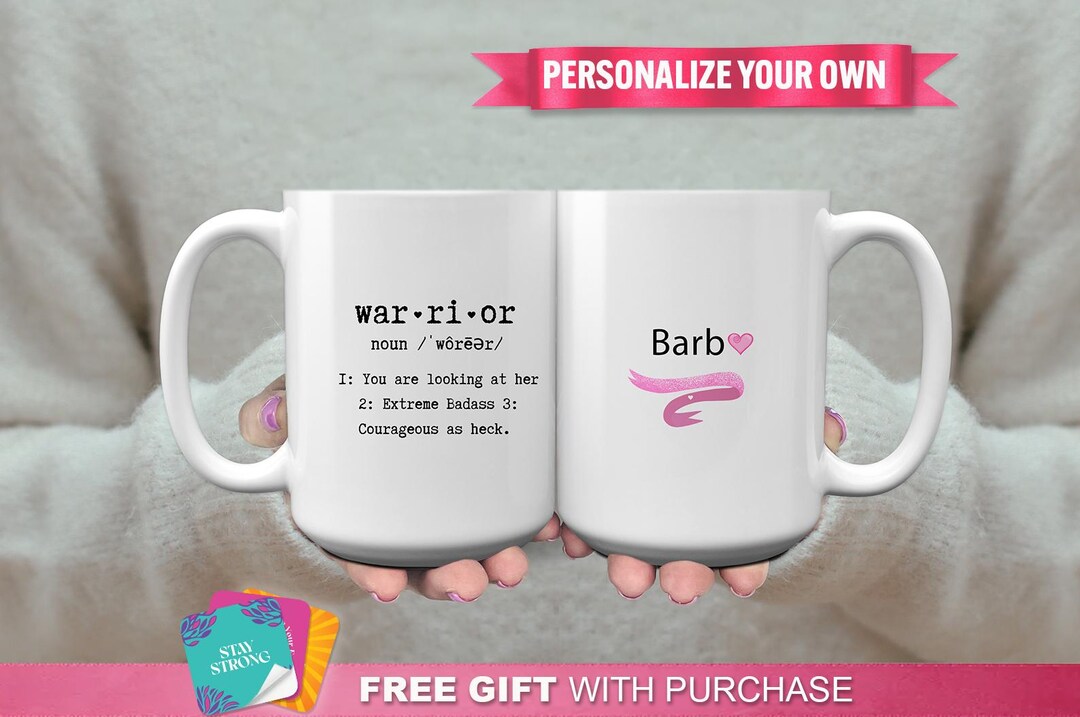 Custom "warrior" Mug - Definition Mug, Warrior Gift, Recovery Gifts ...