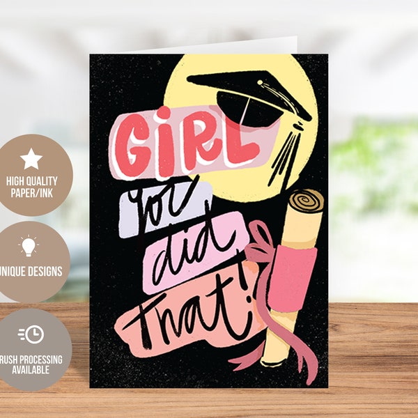 College Graduation Card for Girl - Etsy