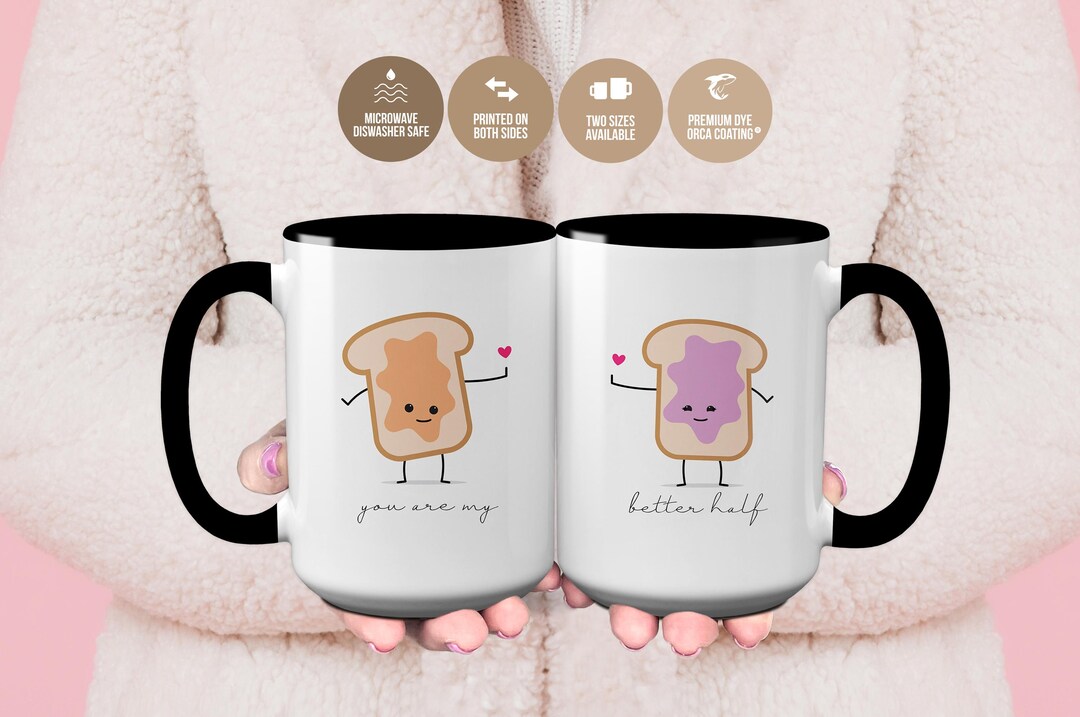 SET OF TWO: "you Are My Better Half" Couples Mug Set - Gift for Husband ...