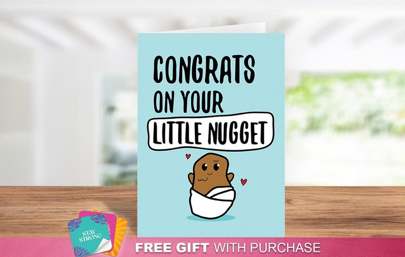Congrats on Your Little Nugget Greeting Card, Baby Shower Greeting Card ...