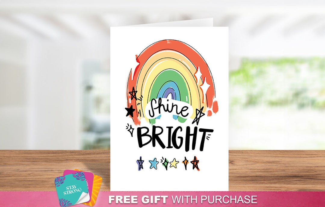LGBTQ+ "shine Bright" Rainbow Card - Pride Celebration, Pride Month ...