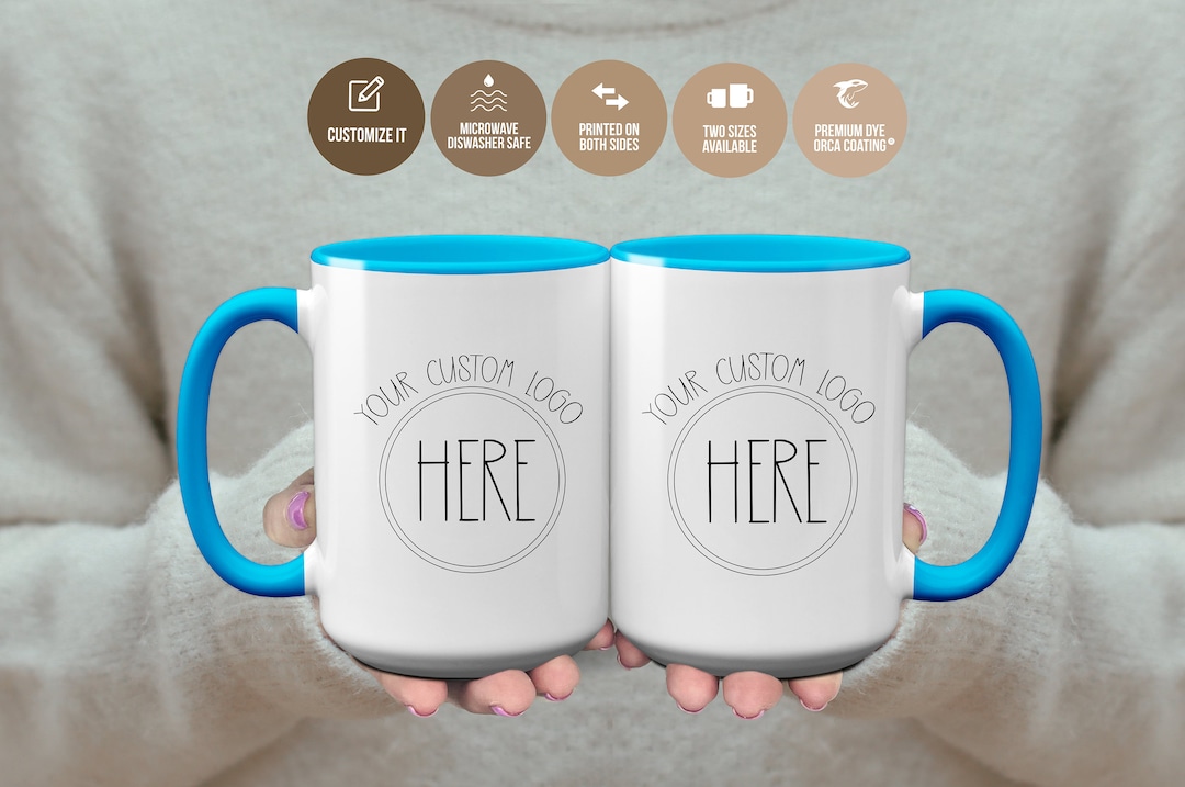 Company Logo Mugs: Set of 100 Custom Mugs, Business Logo Mugs ...