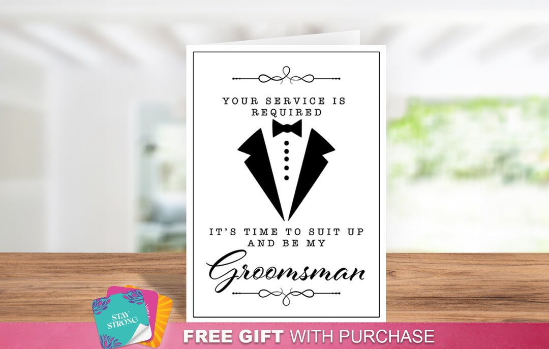 Handmade Groomsman Request Greeting Card - Wedding Party Proposal, Be ...