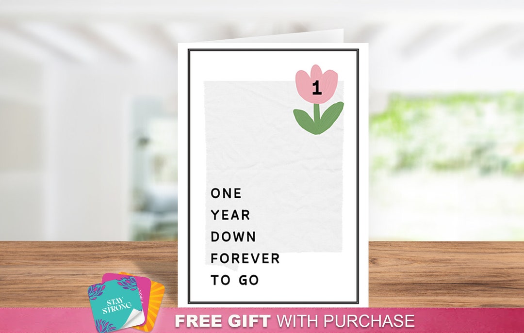One Year Down, Forever to Go: Anniversary Greeting Card, Heartfelt ...
