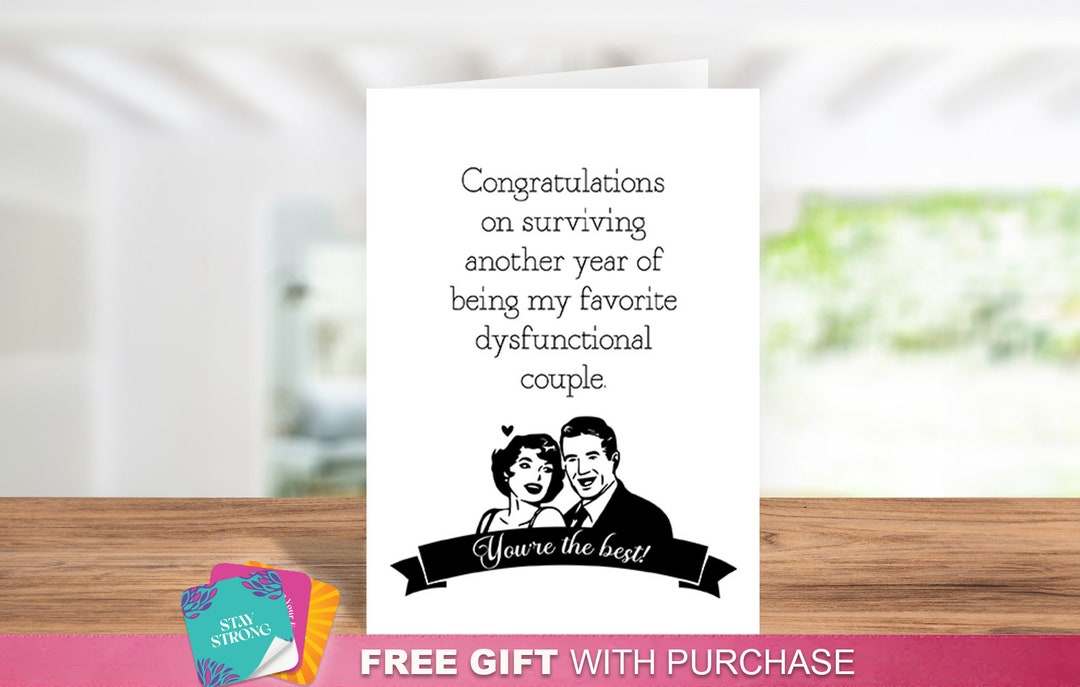 Funny Anniversary Card for Him or Her – Congratulations on Surviving ...