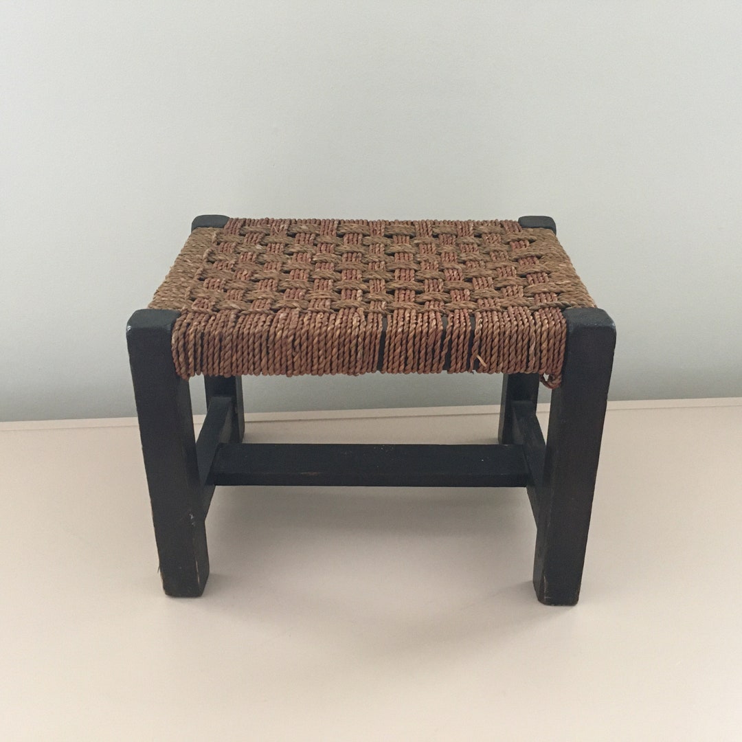 Buy Vintage Foot Stool Wooden With String Seat Online in India - Etsy