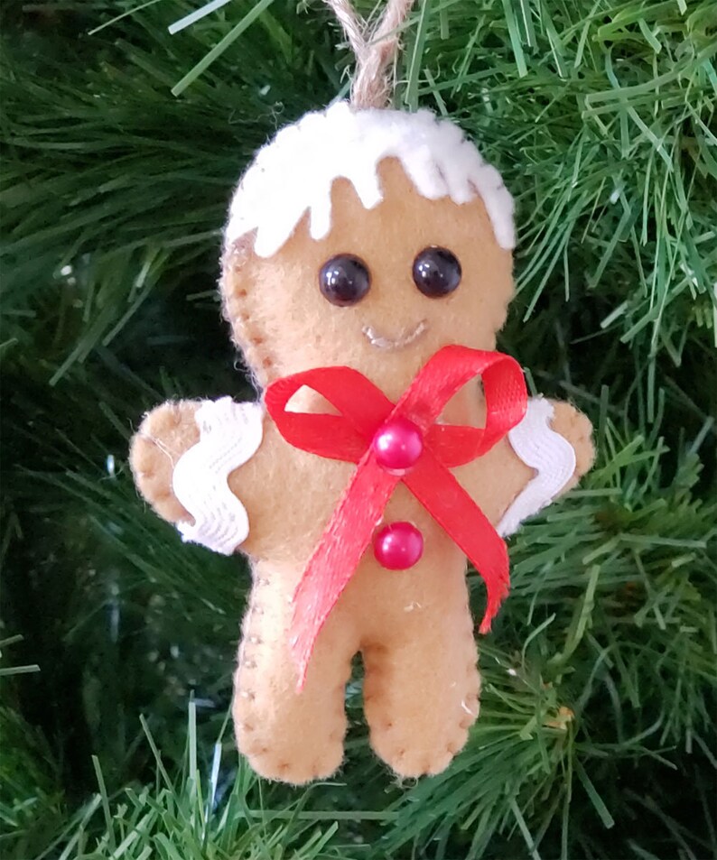This 100% Handmade Adorable Christmas Felt Gingerbread Tree Ornament ...