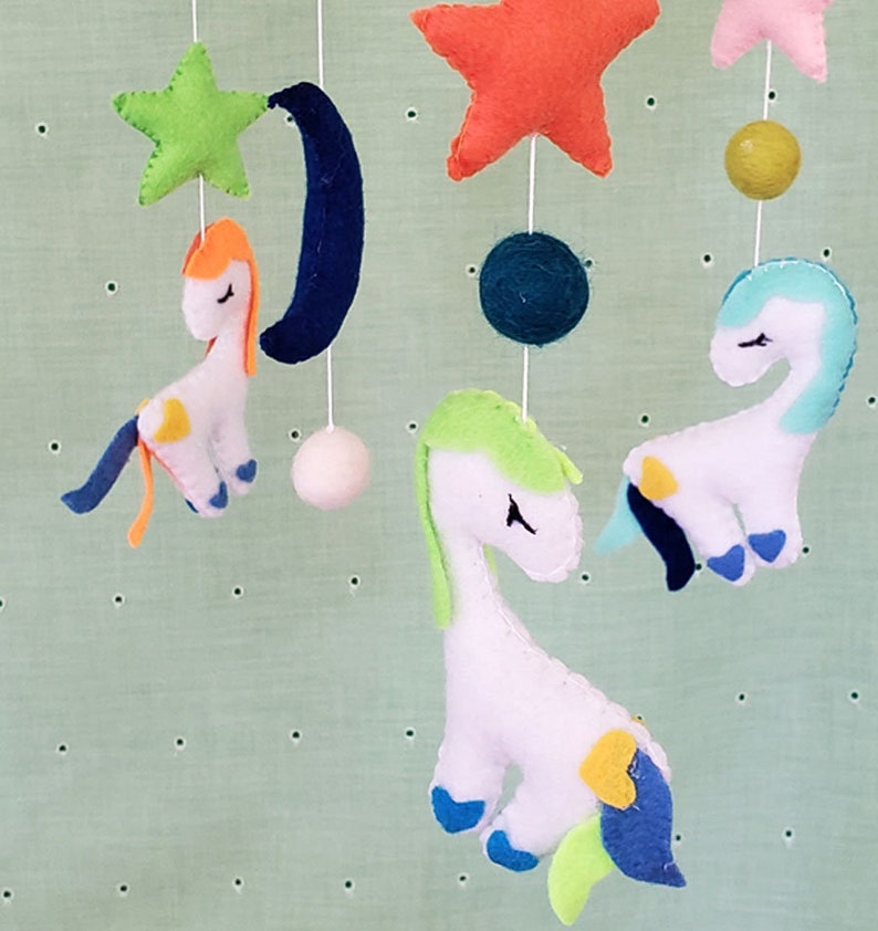 Musical Unicorn Mobile Multicolor Baby Unicorn Mobile Felt Nursery ...