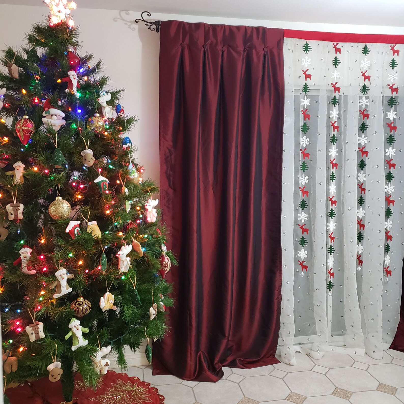 Christmas Curtains 100% Handmade Adorable Christmas Felt Window ...