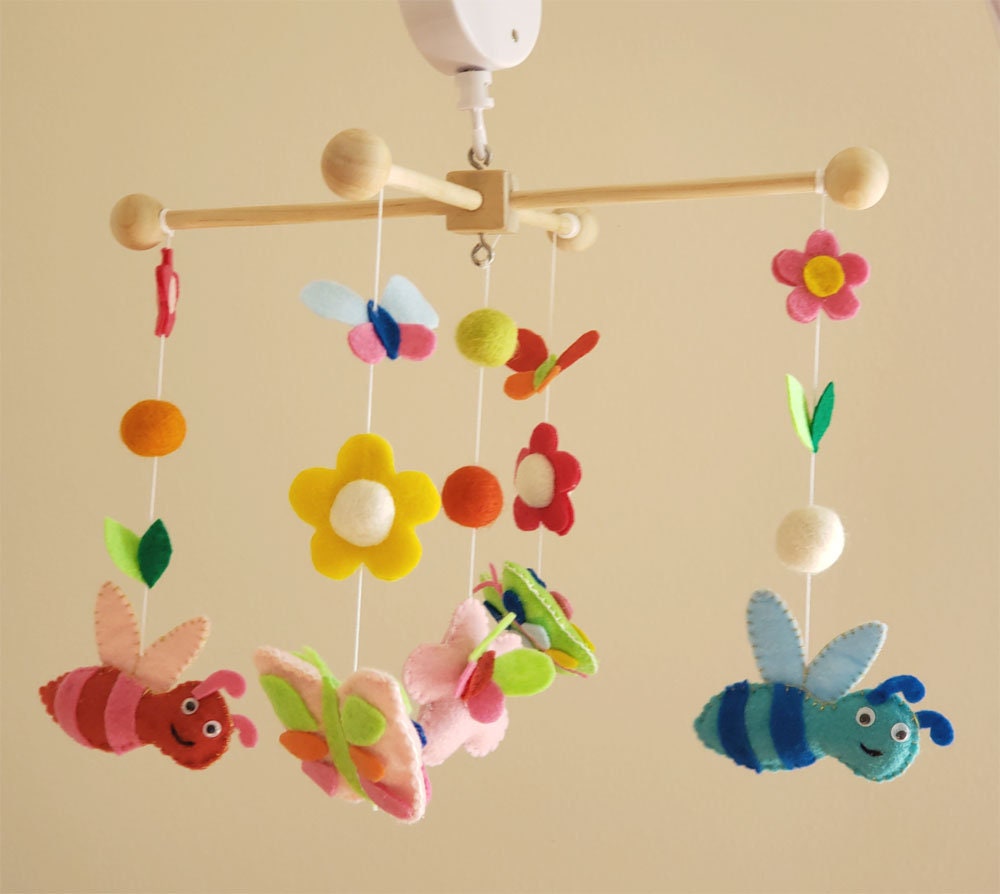 Musical Bees Baby Mobile Multi Color Baby Mobile Butterfly Baby Mobile ...