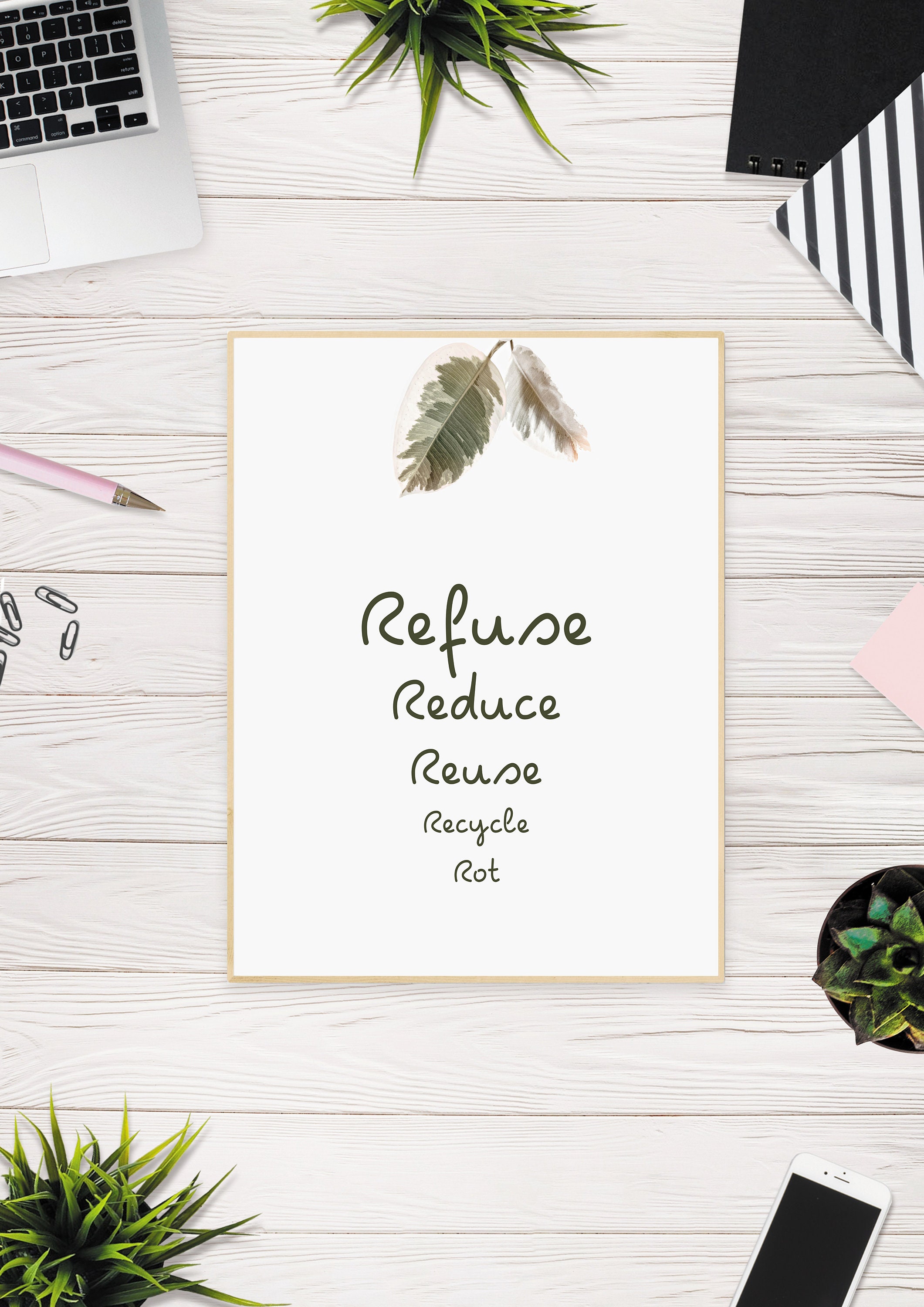Printable - 5 Rs - Refuse Reduce Reuse Recycle Rot - Eco Environmental ...