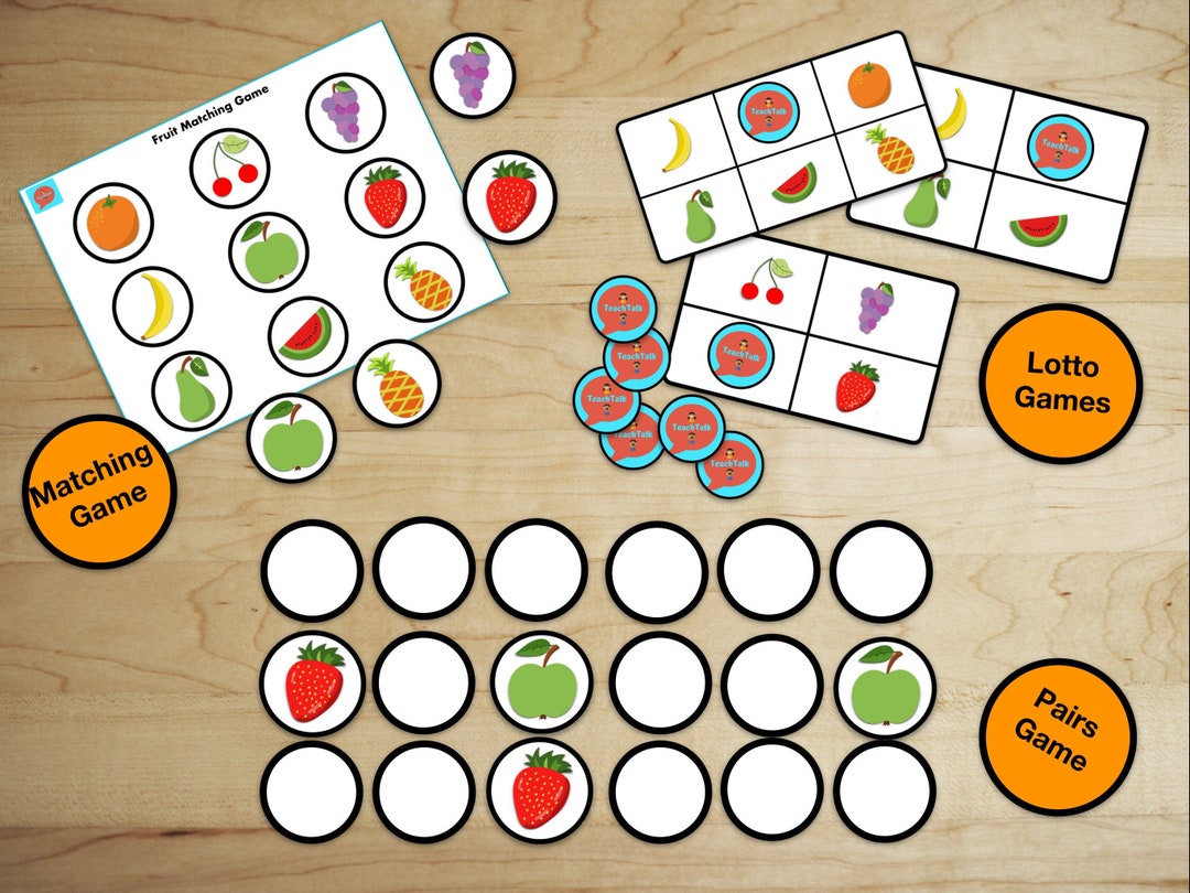 Early Years Fruit Themed Matching, Lotto and Pairs Games. Gorgeous ...