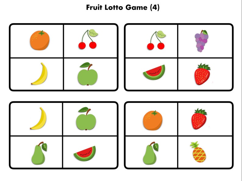 Early Years Fruit Themed Matching, Lotto and Pairs Games. Gorgeous ...