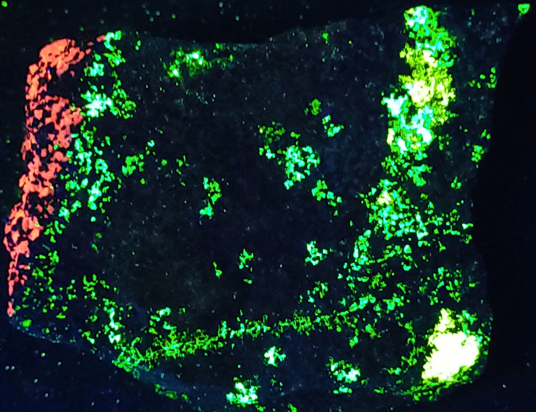A Shortwave SW UV Fluorescent 4-color Esperite Willemite Hardystonite ...