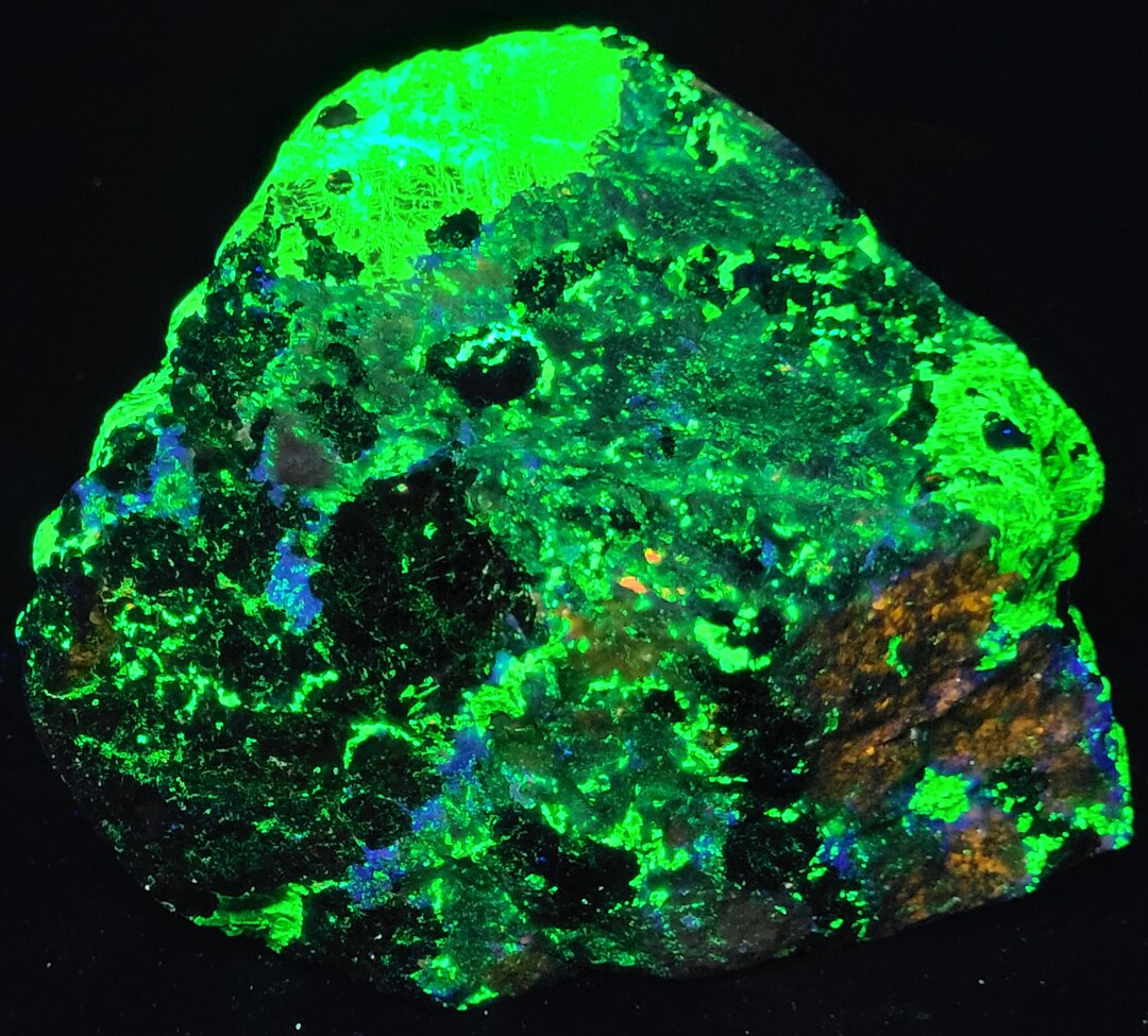 Sweet 4.3lbs SW + LW Ultraviolet Fluorescent Hardystonite, Willemite ...