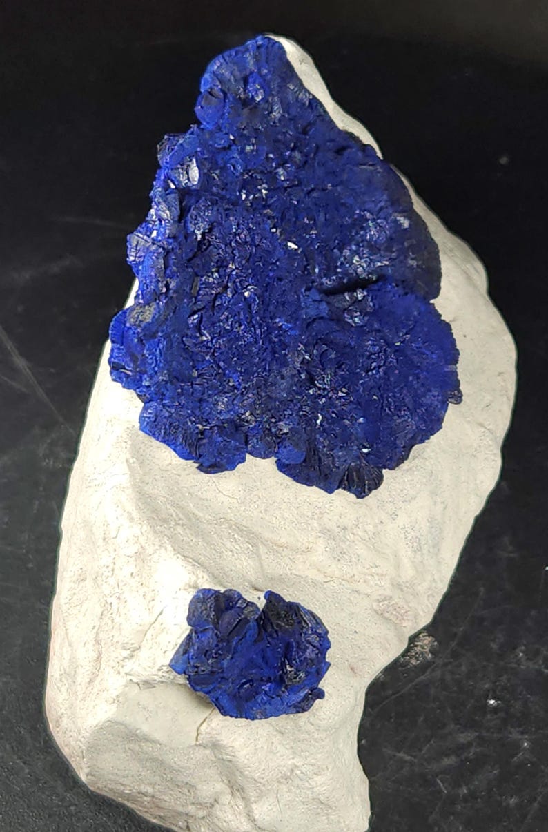 Gorgeous Deep Blue Azurite Suns on White Kaolinite From Malbunka Copper ...