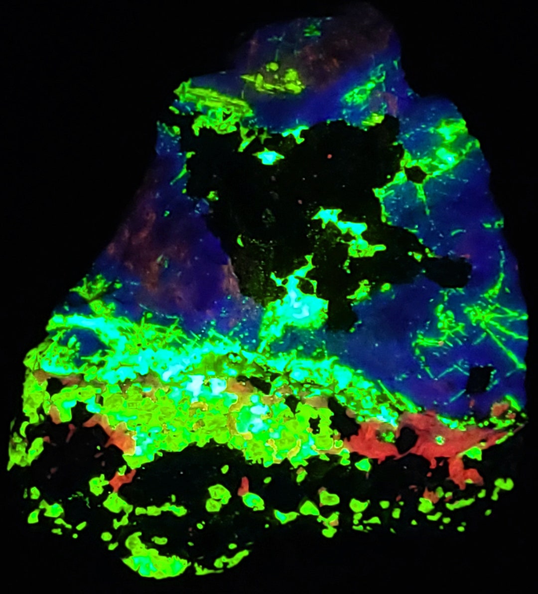 Shortwave SW UV Fluorescent REPAIRED 5-color Esperite Hardystonite Willemite Calcite ...