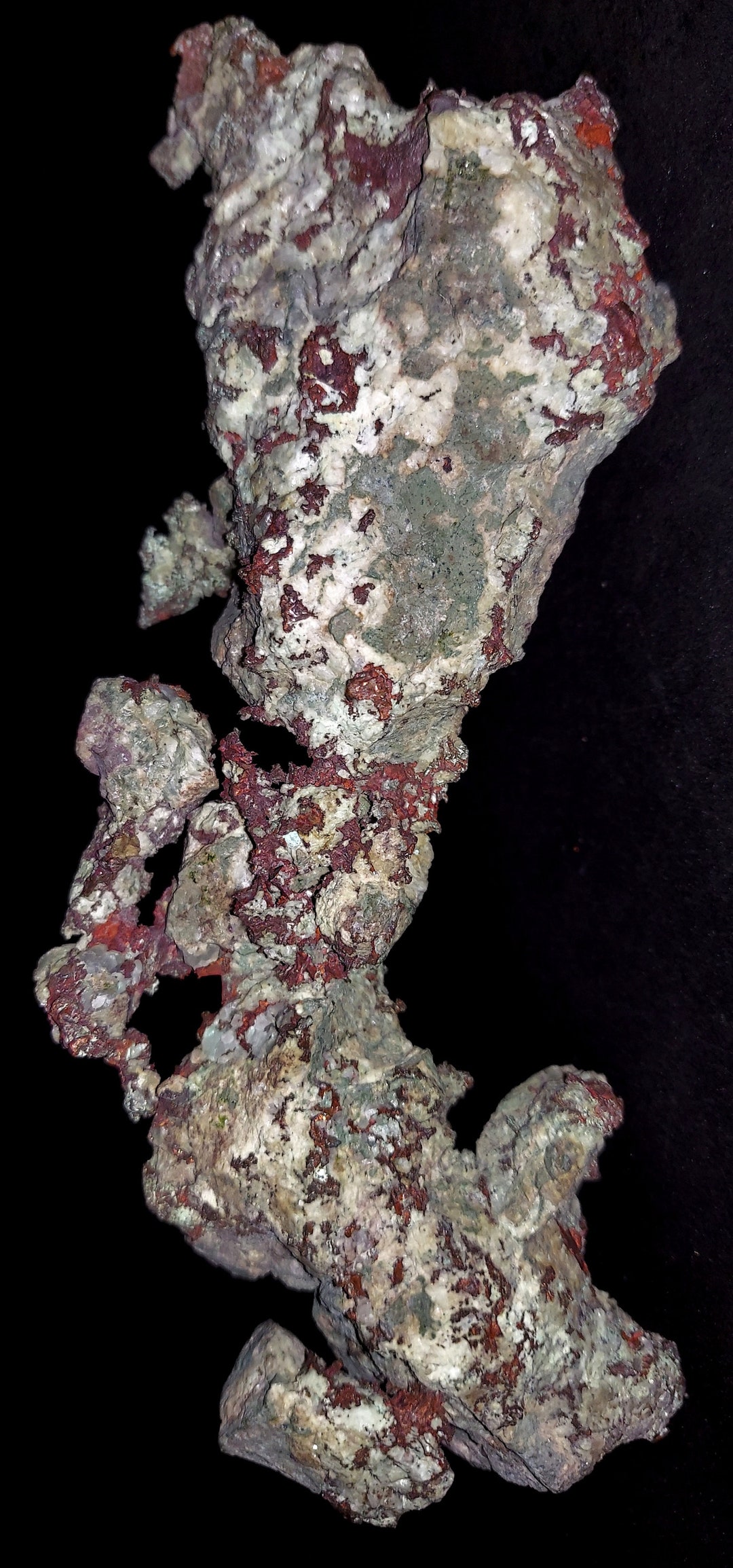 Big 7" Sculptural Native Copper With Quartz Malachite & Epidote Pine ...