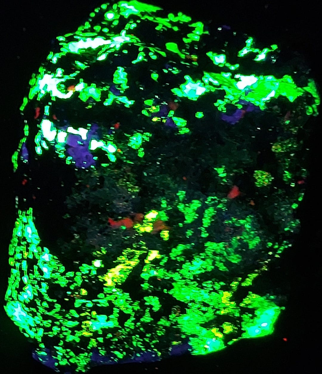 Shortwave Fluorescent 4-color Esperite Willemite Calcite & Hardystonite ...