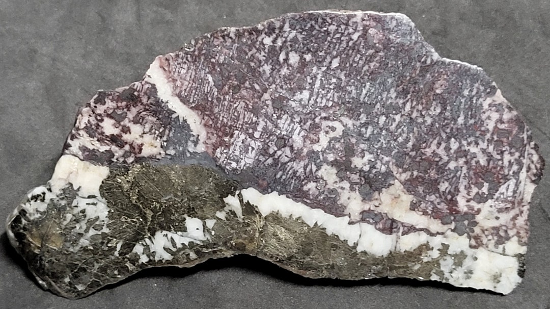 Polished Slab - Pyrite & Hematite Dendrites in Calcite/dolomite ...