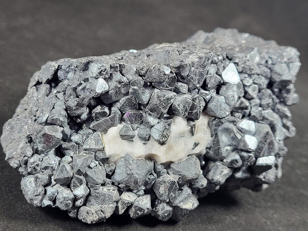 Sharp Franklinite Crystals & Calcite From Sterling Hill Mine by ...